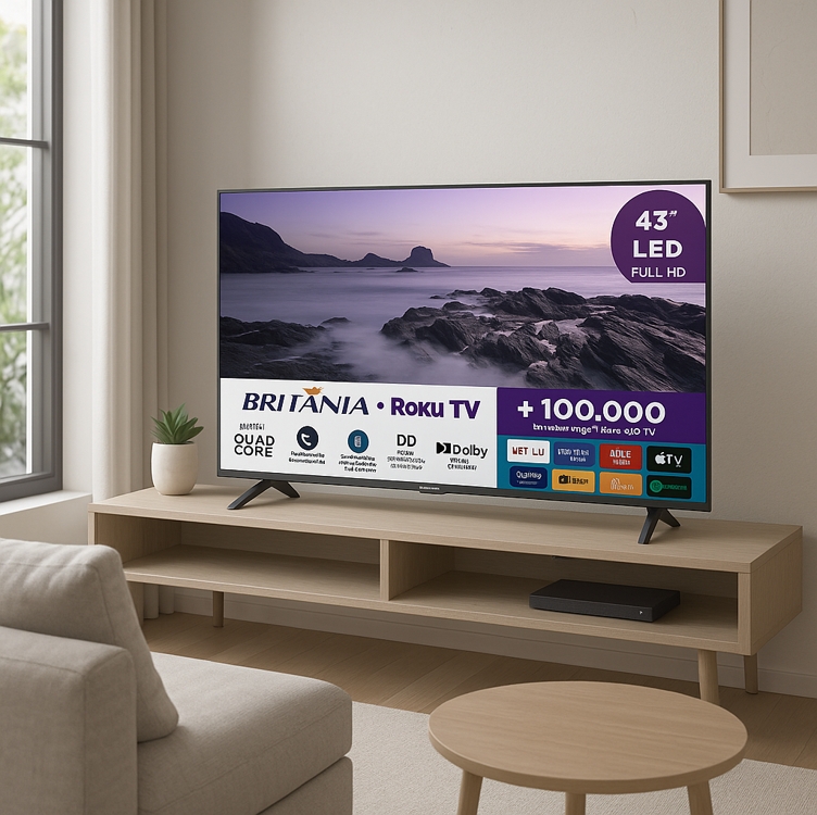Smart Tv 43pol Btv43va4regb Full Hd Led Dolby Roku Britânia